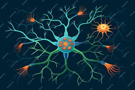 Una Representación Clara De Una Neurona Resaltando Las Dendritas Del