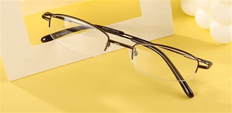 Simmons Rectangle Single Vision Glasses Brown Mens Eyeglasses