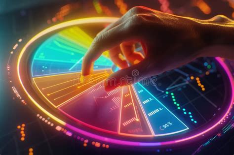 Interactive Futuristic Touch Interface Technology On Pie Chart Holographic Display Technolgy
