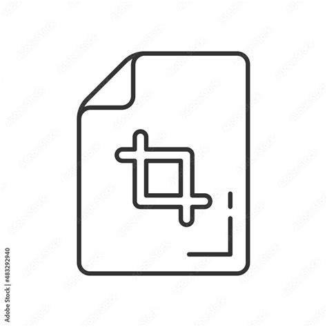 Crop Tool Vector Line Icon Design Offset Printing Symbol Digital