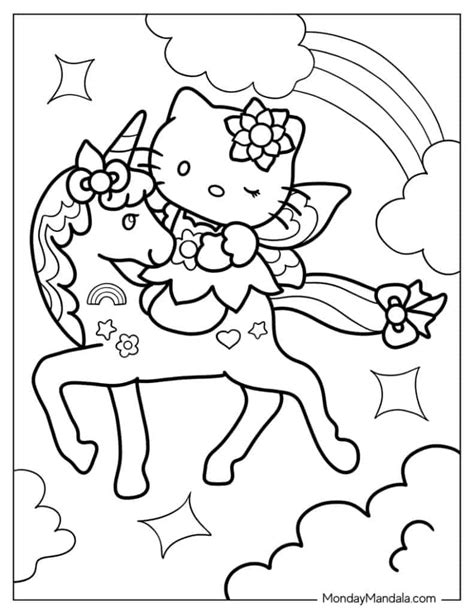 Hello Kitty Unicorn Coloring