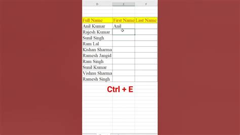 excel trick split fullname into first name and lastname youtube