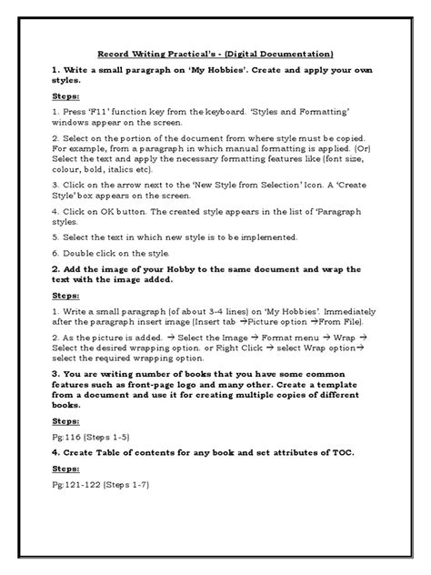 Record Writing Practicals Digital Documentation Pdf Paragraph Databases