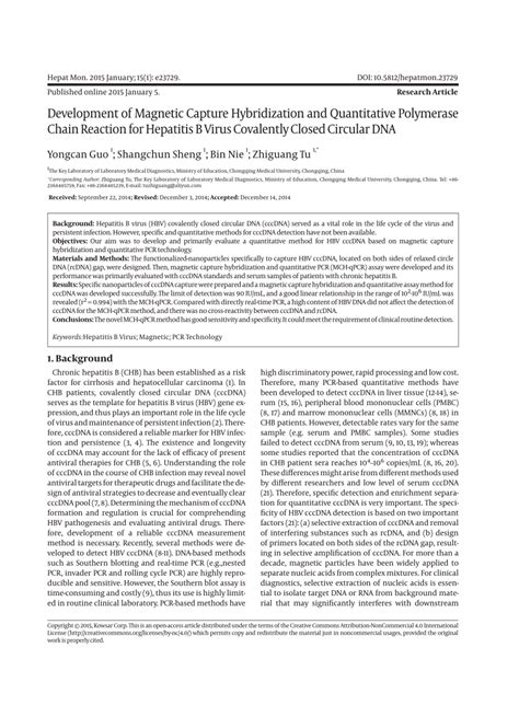 Pdf Development Of Magnetic Capture Hybridization And Quantitative Polymerase Chain Reaction