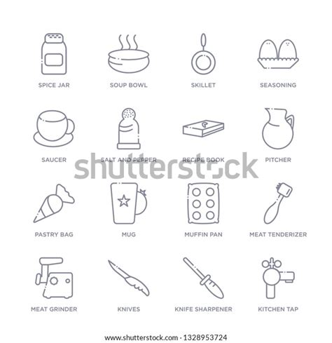 Set Thin Linear Icons Such Stock Vector Royalty Free Shutterstock