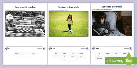 Older Learners Differentiated Sentence Scramble Worksheets