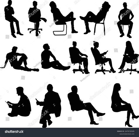 아이들이 앉아 있는 실루엣