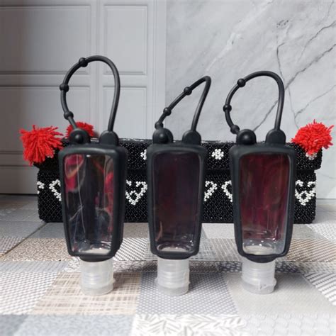 30ml Fliptop Silicon Black Hanger Bottle Key Chain Handbag Hanger