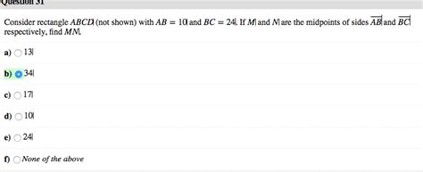 Solved Consider Rectangle ABCD Not Shown With AB 10 Chegg