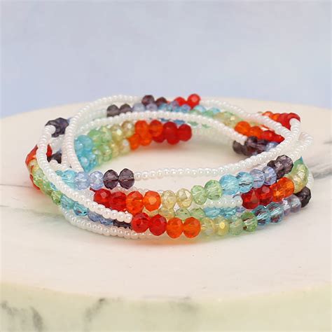Zad Wholesale Fashion Jewelry Clearance Rainbow Bead Stretch