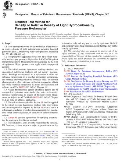 Astm D1657 12 Standard Test Method For Density Or Relative Density Of