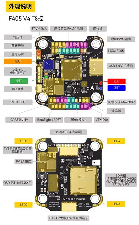 Speedybee F405 V4 60a 电调 飞塔 F4飞控 Dji Fpv穿越机无人机