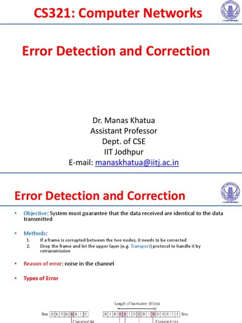 CN Lec3 2 Error Detection and Correction | PDF | Error Detection And Correction | Computer Science