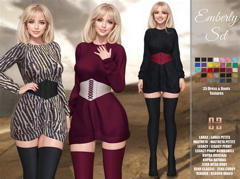 Second Life Marketplace Hh Emberly Dress Set