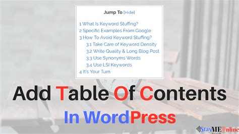 How To Add Table Of Contents In WordPress