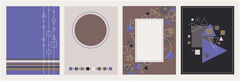 최소한의 기하학적 추상적 배경 현대 미술 중반 세기 패턴의 원형 사각형과 삼각형 디자인 갈색 검정 흰색과 파란색의 모양과 윤곽선 배경 또는 비즈니스 보고서 템플릿 예술에