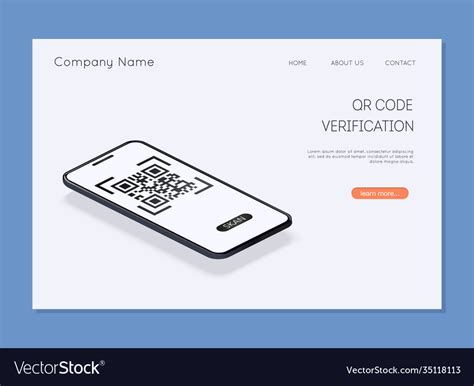 Qr Code Verification Scan To Mobile Phone Vector Image