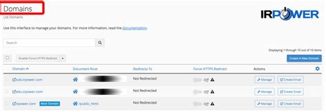 رفع خطای Domain Already Exists هنگام افزودن دامنه به سی پنل Irpower