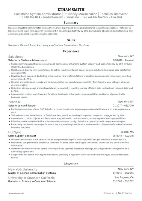 Salesforce Resume Examples Guide For