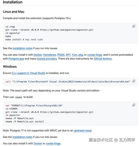 Postgresql向量扩展pgvector的安装与入门本文简答的介绍了 Rag 的架构，引申出向量数据库的作用，介绍了 掘金