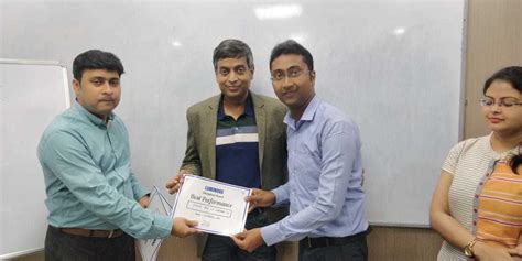 Saikat Roy On Linkedin Receiving The Best Performance Award From Vice President Of Luminous