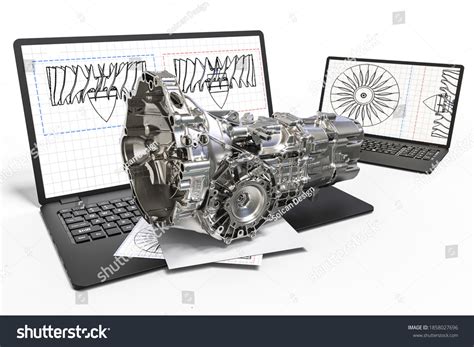 3d Render Image Representing Cad Process Stock Illustration 1858027696
