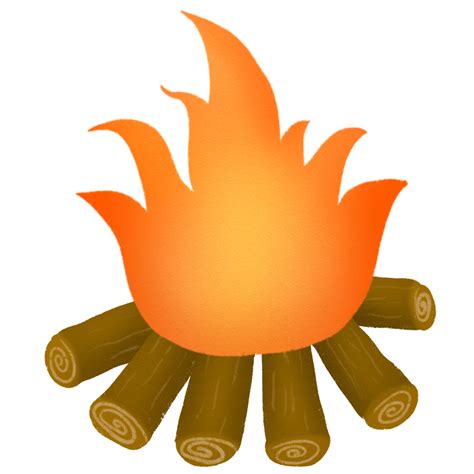 Cute Cartoon Summer Camping Adventure Tourist Areas Camp Fire