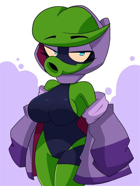 Rule 34 Anthro Big Breasts Bodysuit Female Green Shadow Pvz Peashooter Pvz Plantie