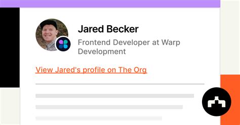 Jared Becker Frontend Developer At Warp Development The Org