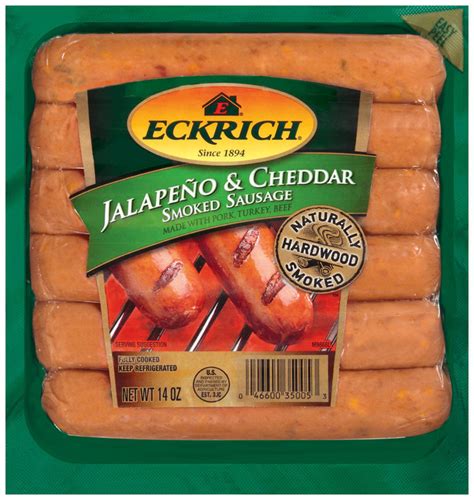 Eckrich Naturally Hardwood Smoked Jalapeno And Cheddar Wpork Turkey