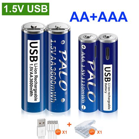 PALO-1-5V-USB-AAA-Li-ion-Rechargeable-Battery-AAA-1110mWh-1-5v-AA ...