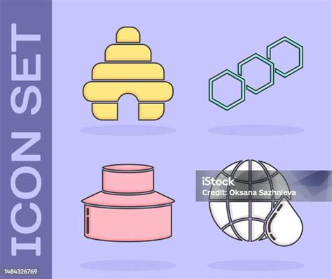 세계의 벌집 지도 꿀벌을 위한 벌집 보호 모자와 벌집 아이콘이 있는 양봉가를 설정합니다 벡터 개념에 대한 스톡 벡터 아트 및 기타 이미지 Istock