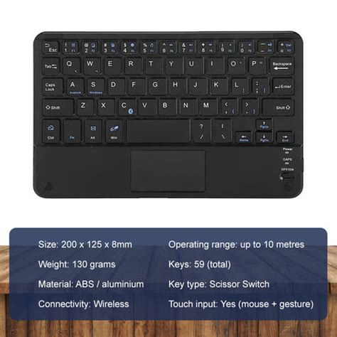 Wireless Bluetooth Touchpad Keyboard For Phone Tablet Laptop