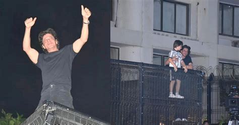 Shah Rukh Khan Turns Greets Fans Outside Mumbai Home