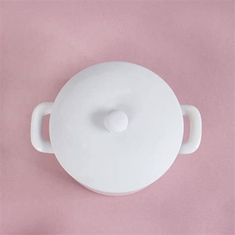 Mini Ceramic Casserole Dish With Lid White Set Of 2 Online Premium