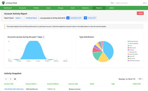 How To Create Account Activity Report In Pam Unified PAM