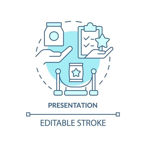 Presentation Turquoise Concept Icon Sales Process Abstract Idea Thin Line Illustration Showing