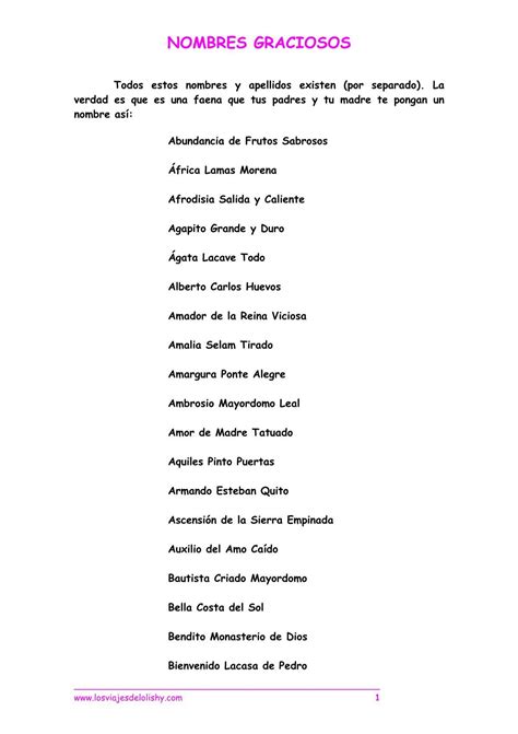 Nombres Graciosos