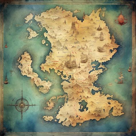 Premium Ai Image Fantasy Concept Adventure Map