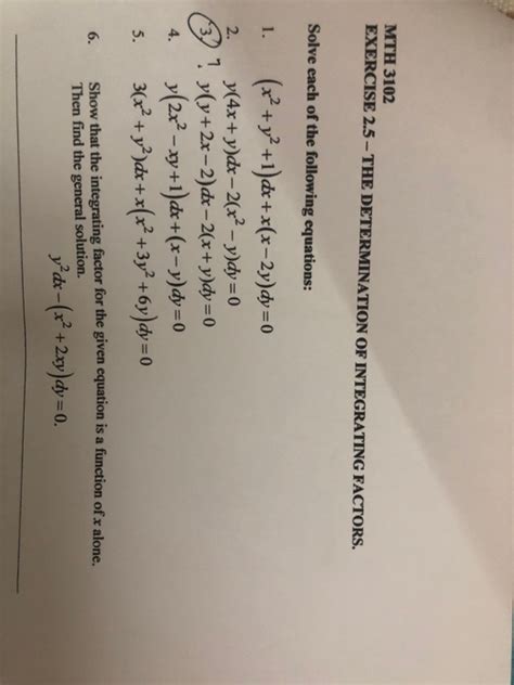 Solved Mth 3102 Exercise 2 5 The Determination Of