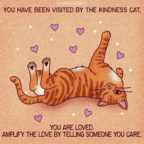 An Orange Cat Laying On Its Back With The Caption You Have Been Visited