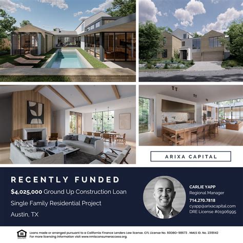 Recentlyfunded Funded Arixacapital Luxuryhome Austin Newconstruction Development