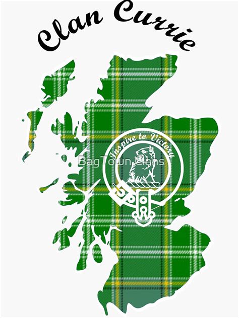 Clan Currie Scotland Map Crest Sticker For Sale By Ljrigby Redbubble