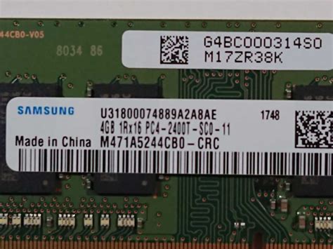 Yahooオークション Samsug Memory Module 4gb 1rx16 Pc4 2400t Sco