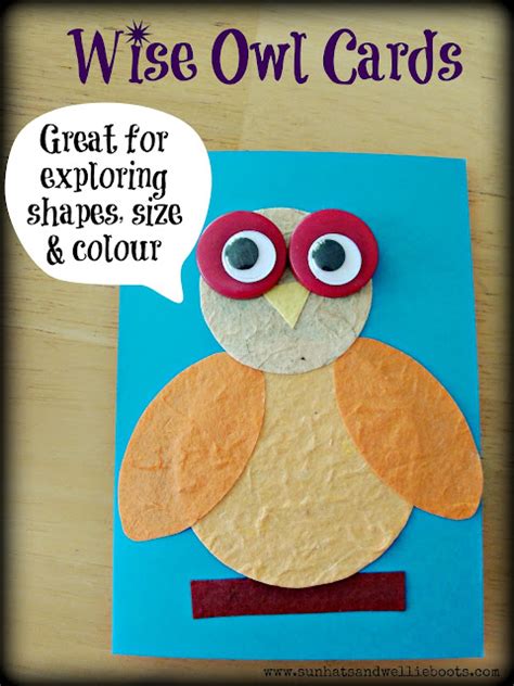 Sun Hats And Wellie Boots Owl Greeting Cards Ideal For Exploring Shape