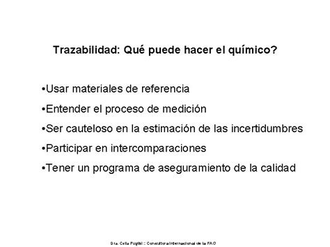 La Trazabilidad De Los Materiales De Referencia Materiales