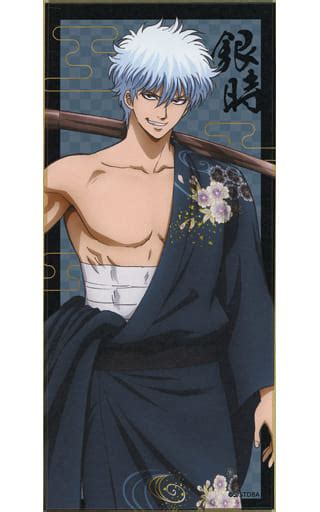 駿河屋 坂田銀時バストアップ 「銀魂 描き下ろしイラスト 和装さらしver トレーディングスタンド付き色紙」（紙製品その他）