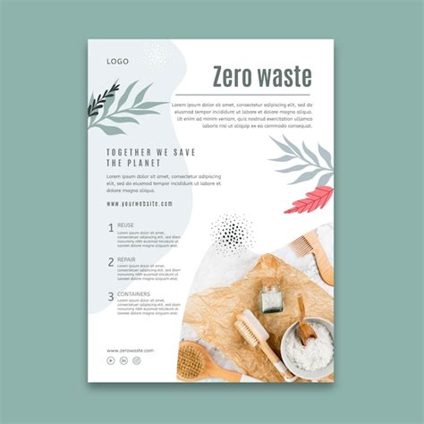 Plantilla de póster de concepto de desperdicio cero Vector Gratis
