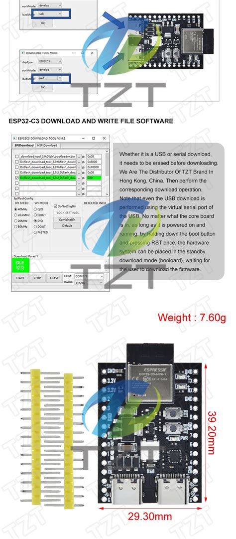 Mini Esp32 C3 Dual Usb Ai Devkitm 1