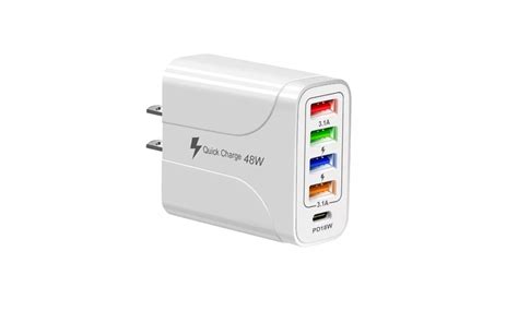 5 Port 48w Universal Usb C Fast Charging Travel Adapter Wall Charger
